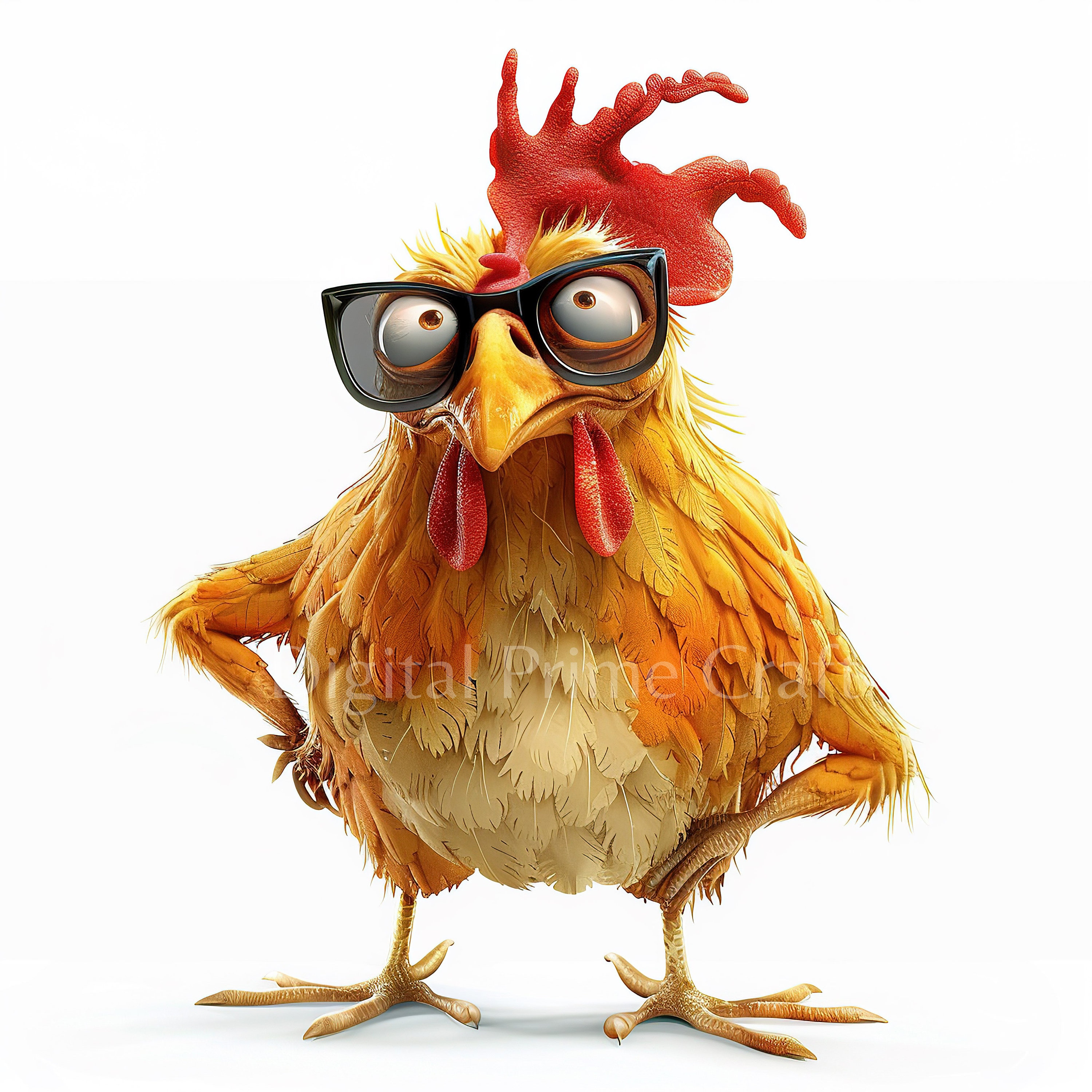 10 Chicken Clipart, Funny Animal Clipart, High Quality Jpgs, Digital ...