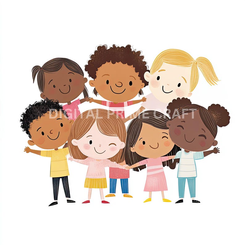 10 School Kids Clipart, Happy Kids Clipart, High Quality Jpgs, Digital ...