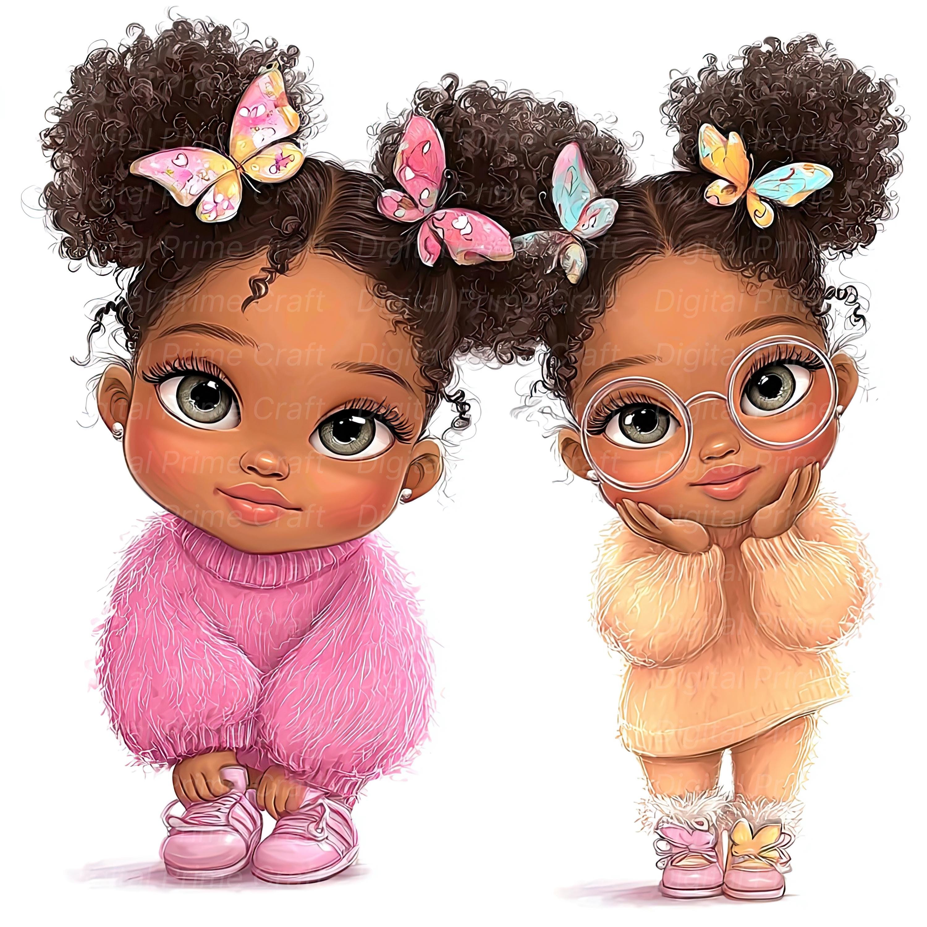 10 Cute African American Girls Clipart, Cute African Girls, High ...