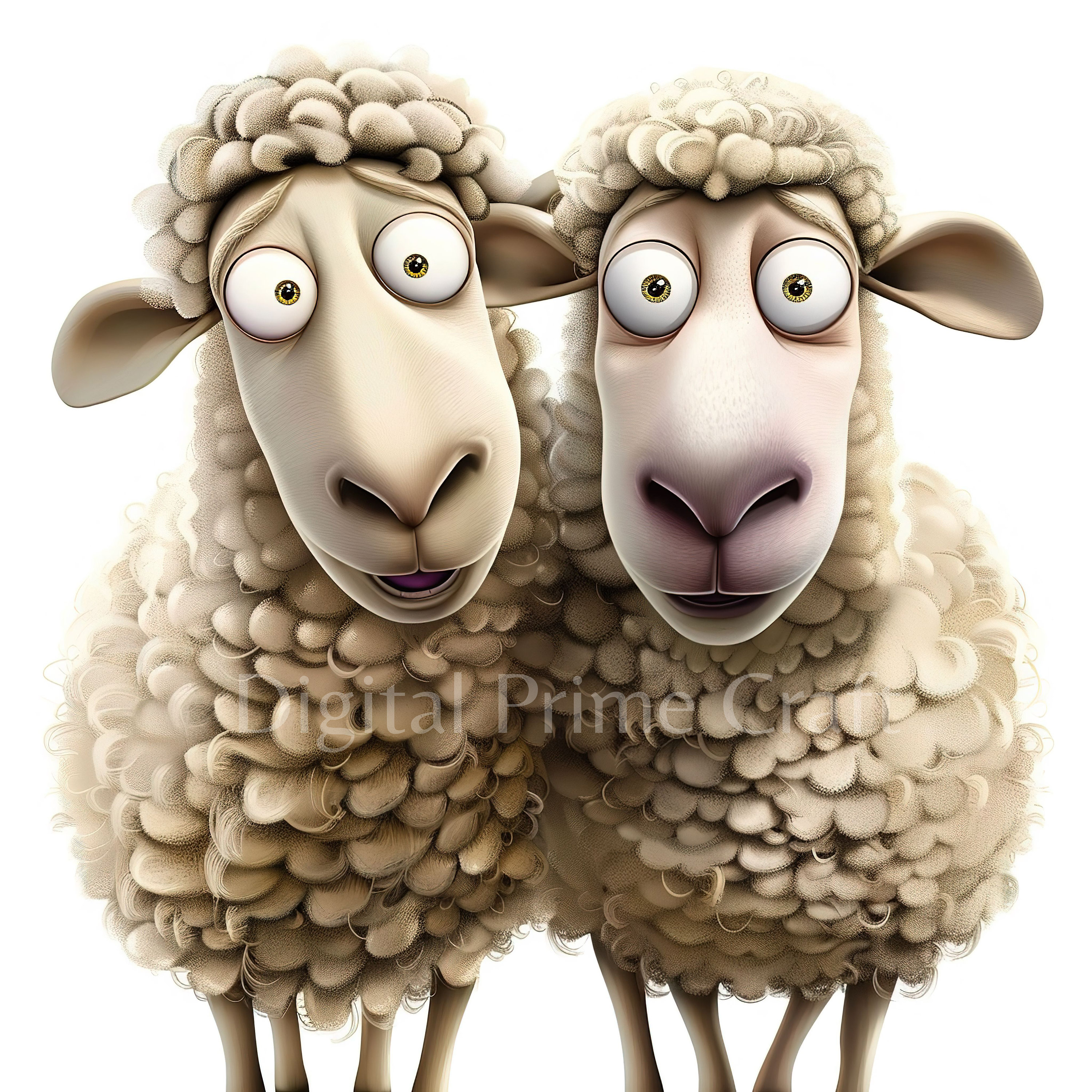 10 Funny Sheep Clipart, High Quality Jpgs, Digital Download, Watercolor ...