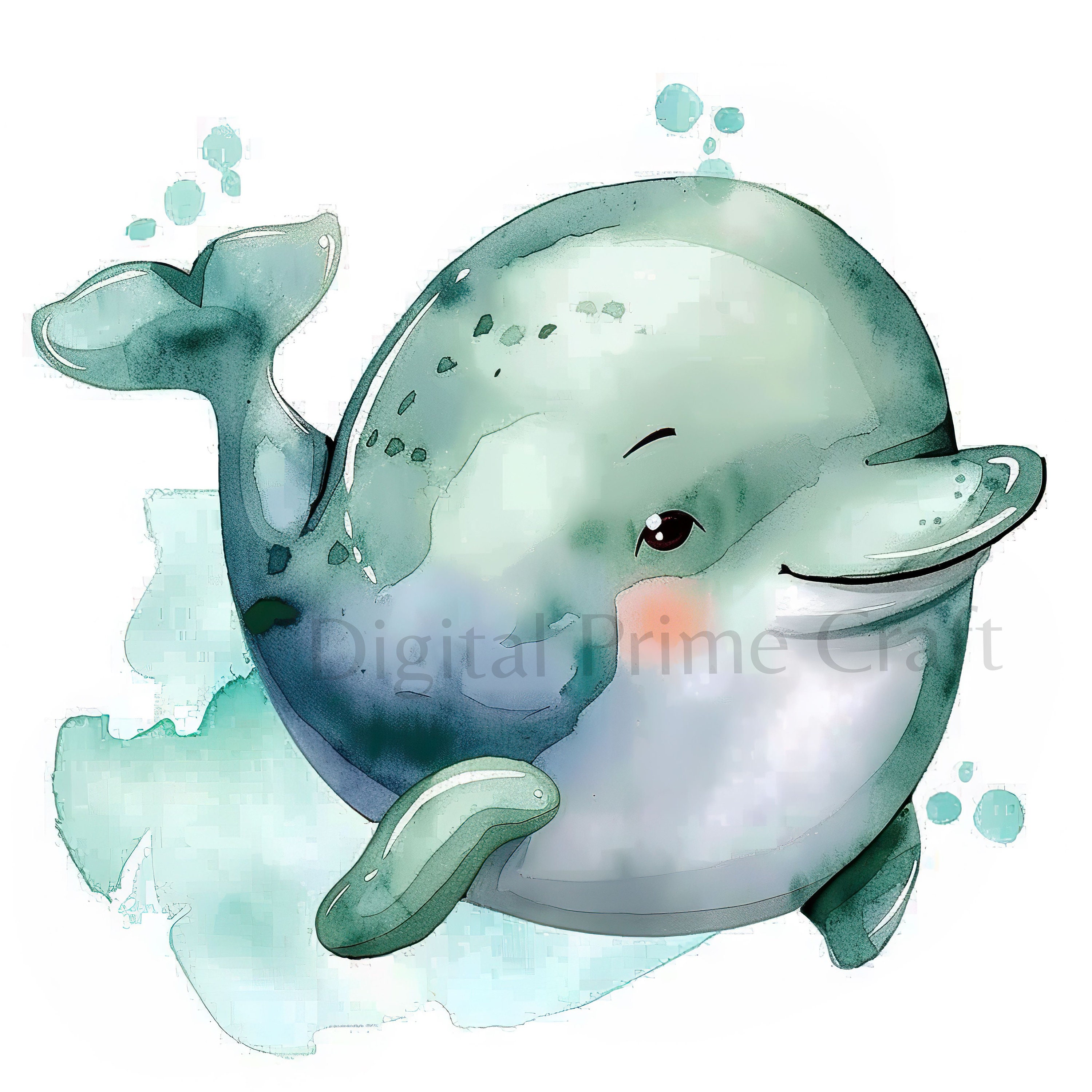 12 Watercolor Dolphin Clipart, Water Animal, High Quality Jpg Images ...