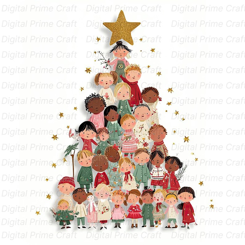 10 Christmas Kids Clipart, Christmas Clipart, 10 High Quality Jpgs ...