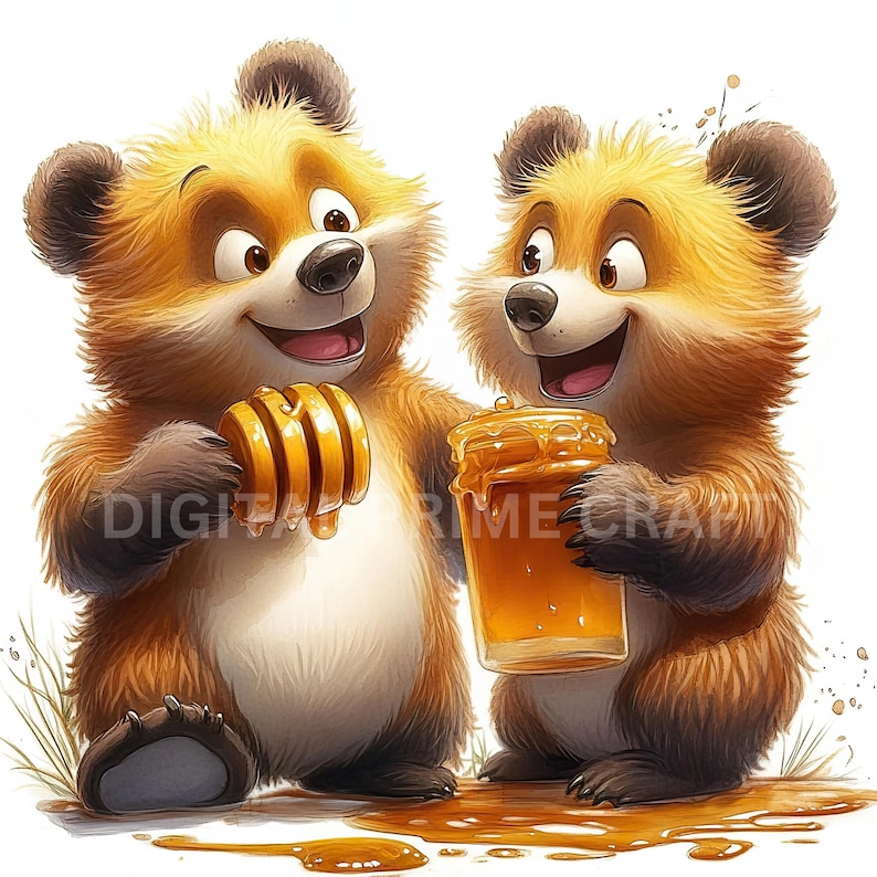 10 Honey Bear Clipart, Bear Clipart, Honey Clipart, High Quality Jpgs ...