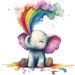 10 Rainbow Elephant Clipart, Baby Elephant Clipart, High Quality Jpgs ...