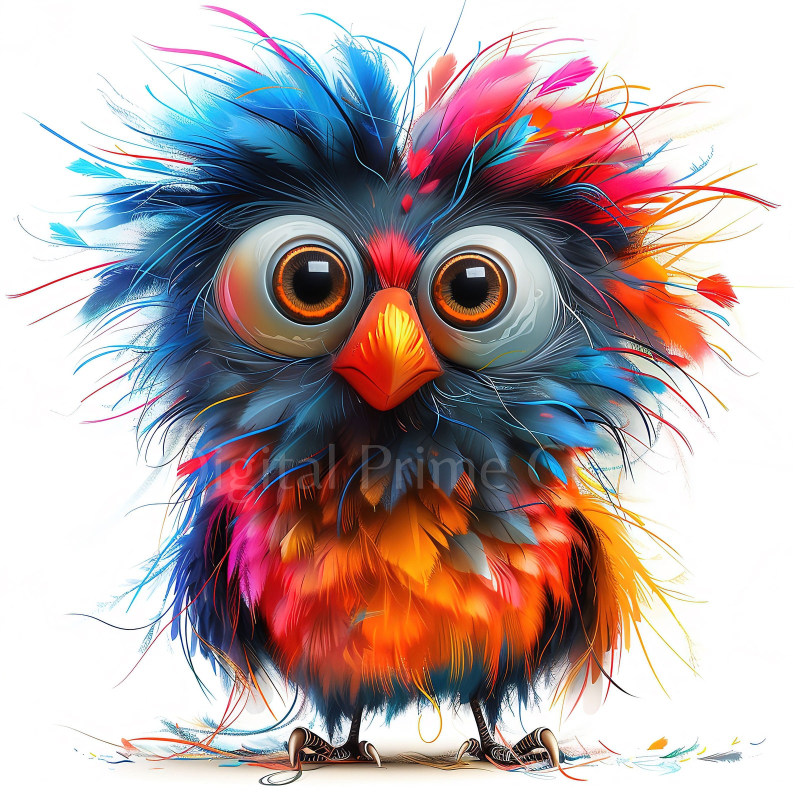 10 Crazy Colorful Bird Clipart, Funny Bird Clipart, High Quality Jpgs ...