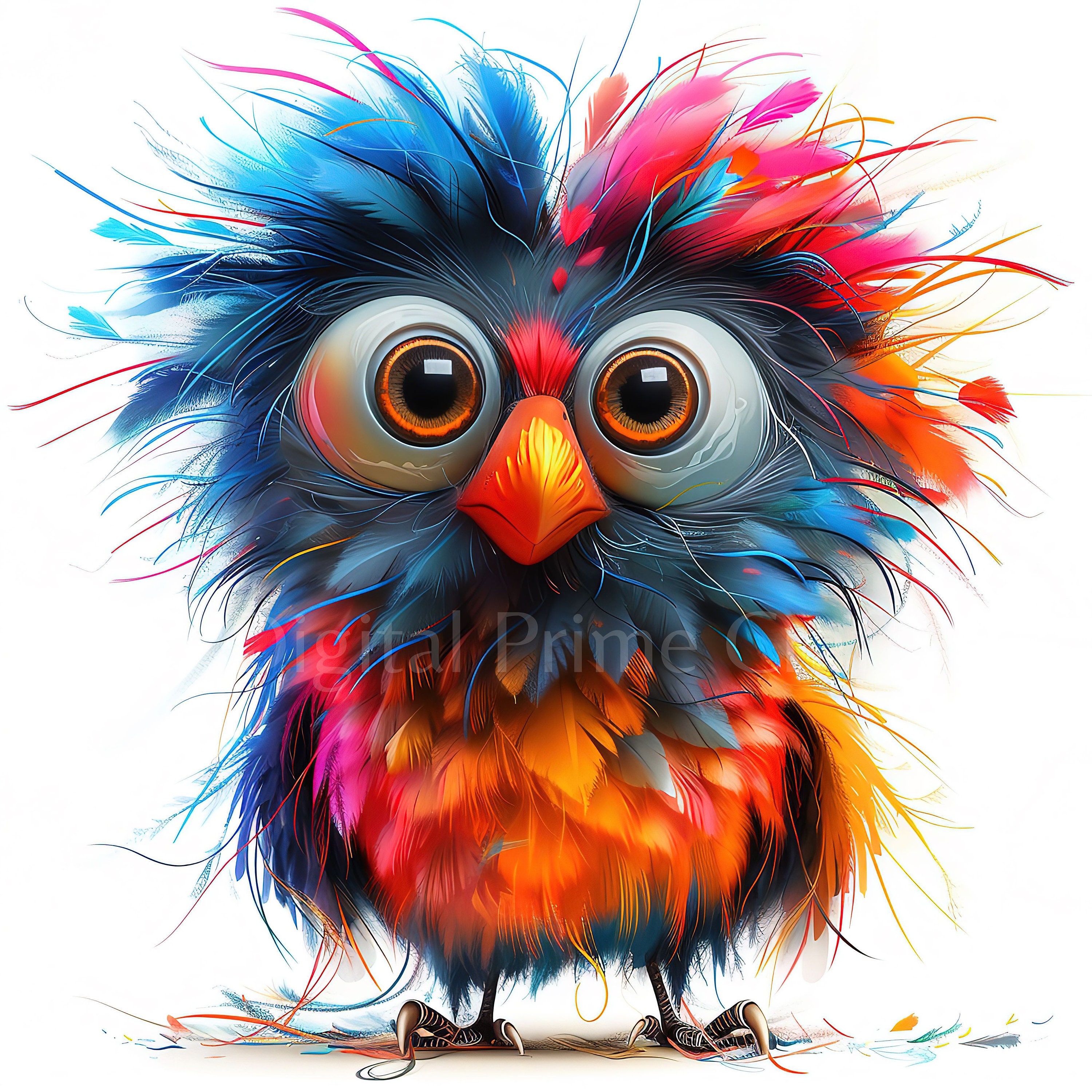 10 Crazy Colorful Bird Clipart, Funny Bird Clipart, High Quality Jpgs ...