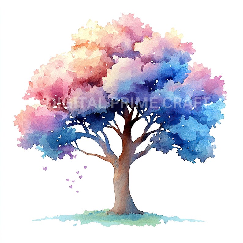 10 Tree Clipart, Colorful Tree Clipart, High Quality Jpgs, Digital ...