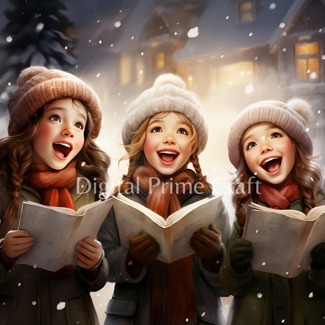 Christmas Clipart, Christmas Carol, 9 High Quality Jpgs, Digital ...