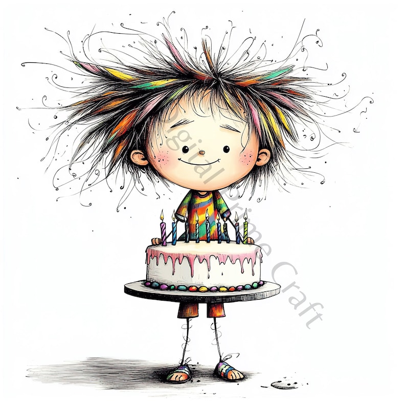 10 Birthday Clipart, Quirky Birthday Boy Clipart, High Quality Jpgs ...