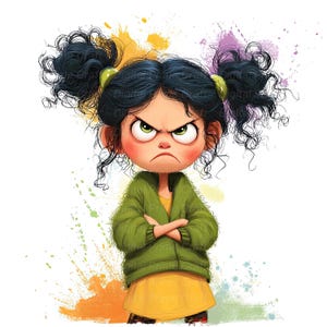 10 Grumpy Girl Clipart, Quirky Girl, Angry Girl, High Quality Jpgs ...