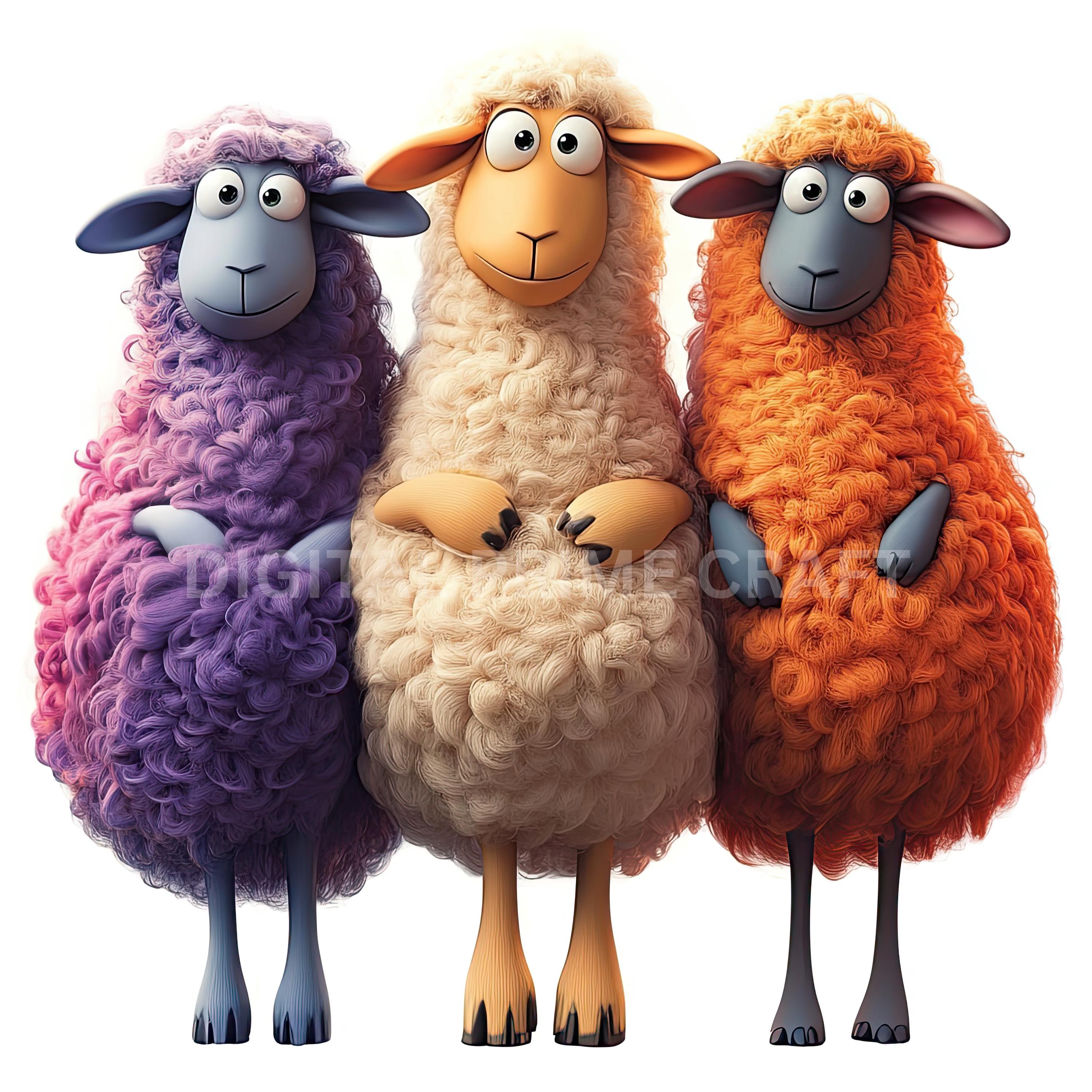 10 Sheep Clipart, Funny Animal Clipart,funny Clipart,high Quality Jpgs ...