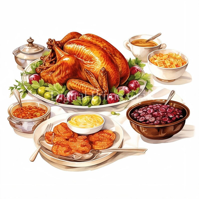 Thanksgiving Clipart, High Quality JPG Files, Digital Download, Card ...