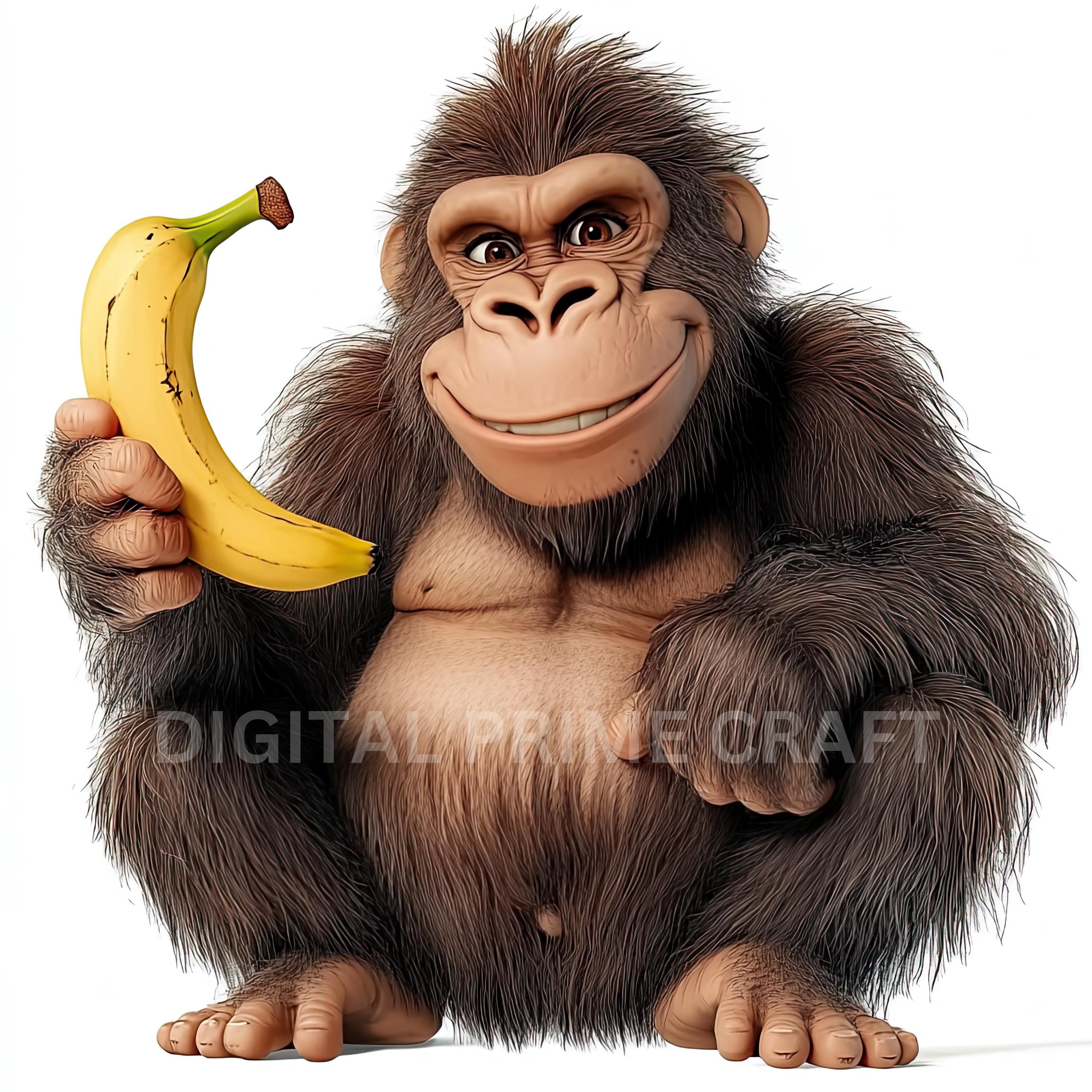 10 Gorilla Clipart, Funny Animal Clipart, High Quality Jpgs, Digital ...