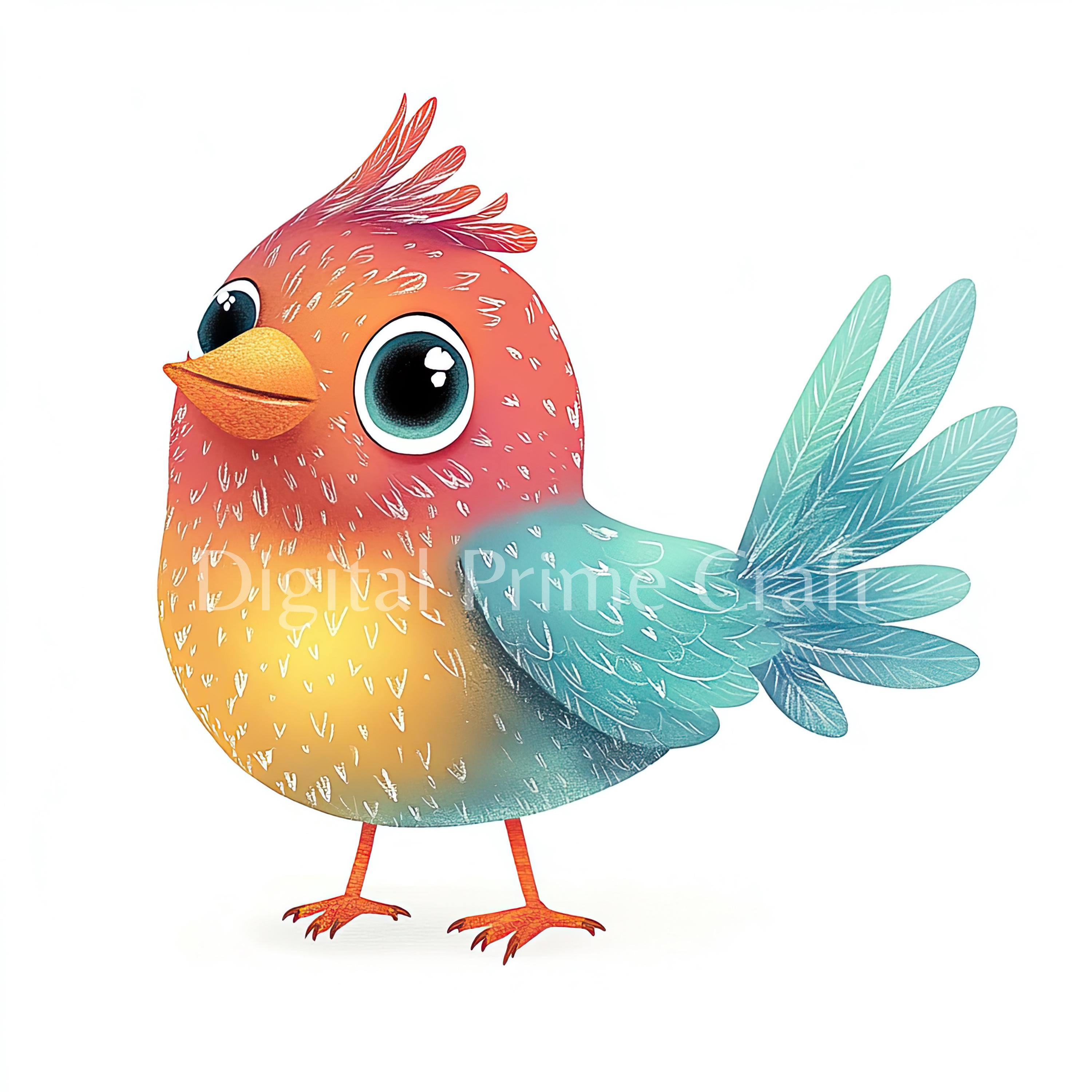 10 Watercolor Whimsical Bird Clipart, Bird Cliaprt,high Quality Jpgs ...