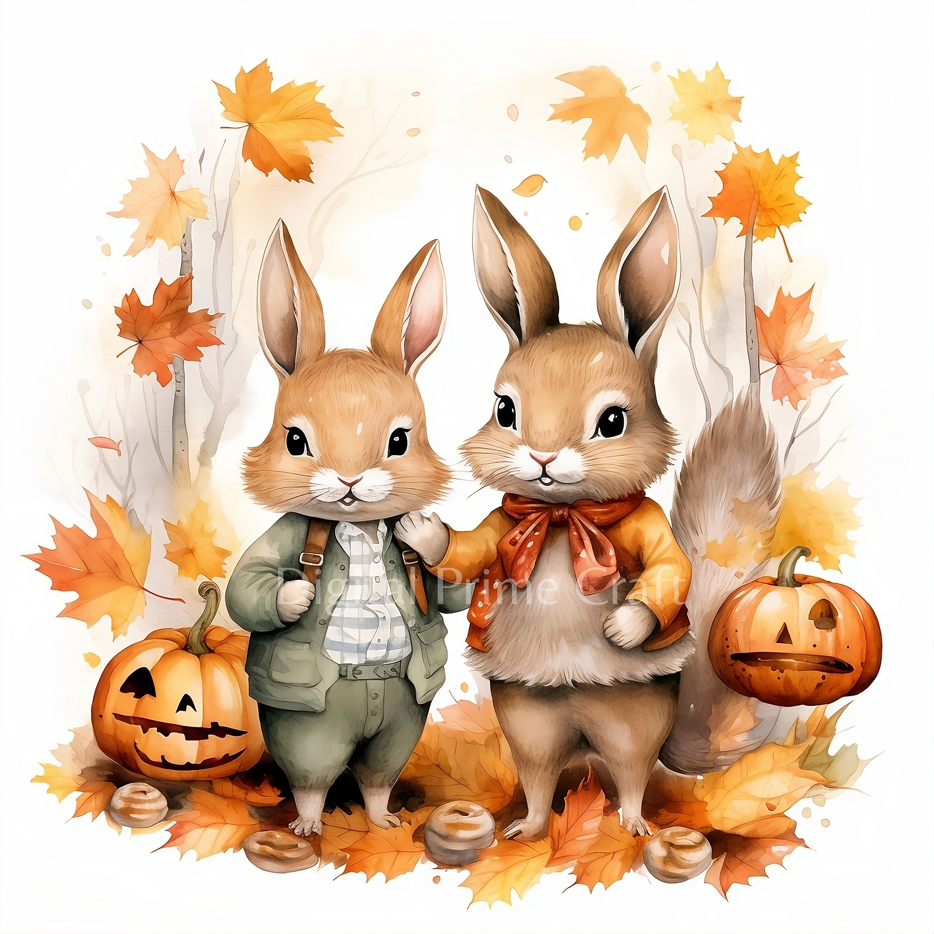 Thanksgiving Clipart, Cute Animals, 8 High Quality Jpgs, Digital ...