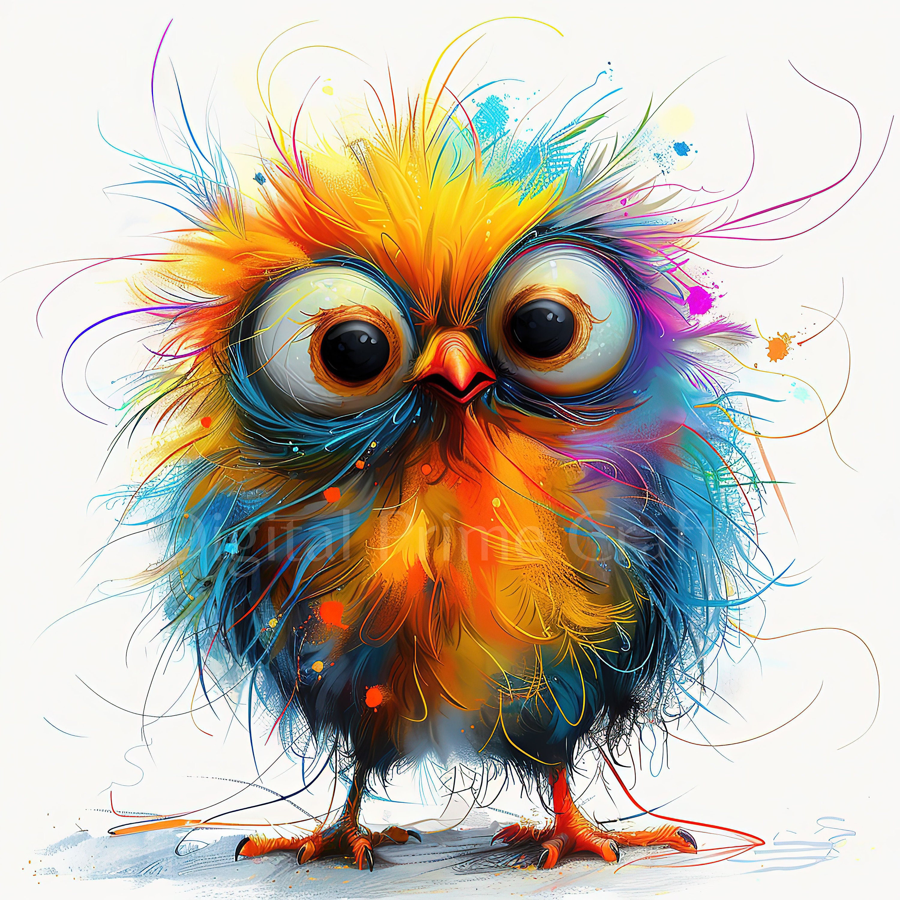10 Crazy Colorful Bird Clipart, Funny Bird Clipart, High Quality Jpgs ...