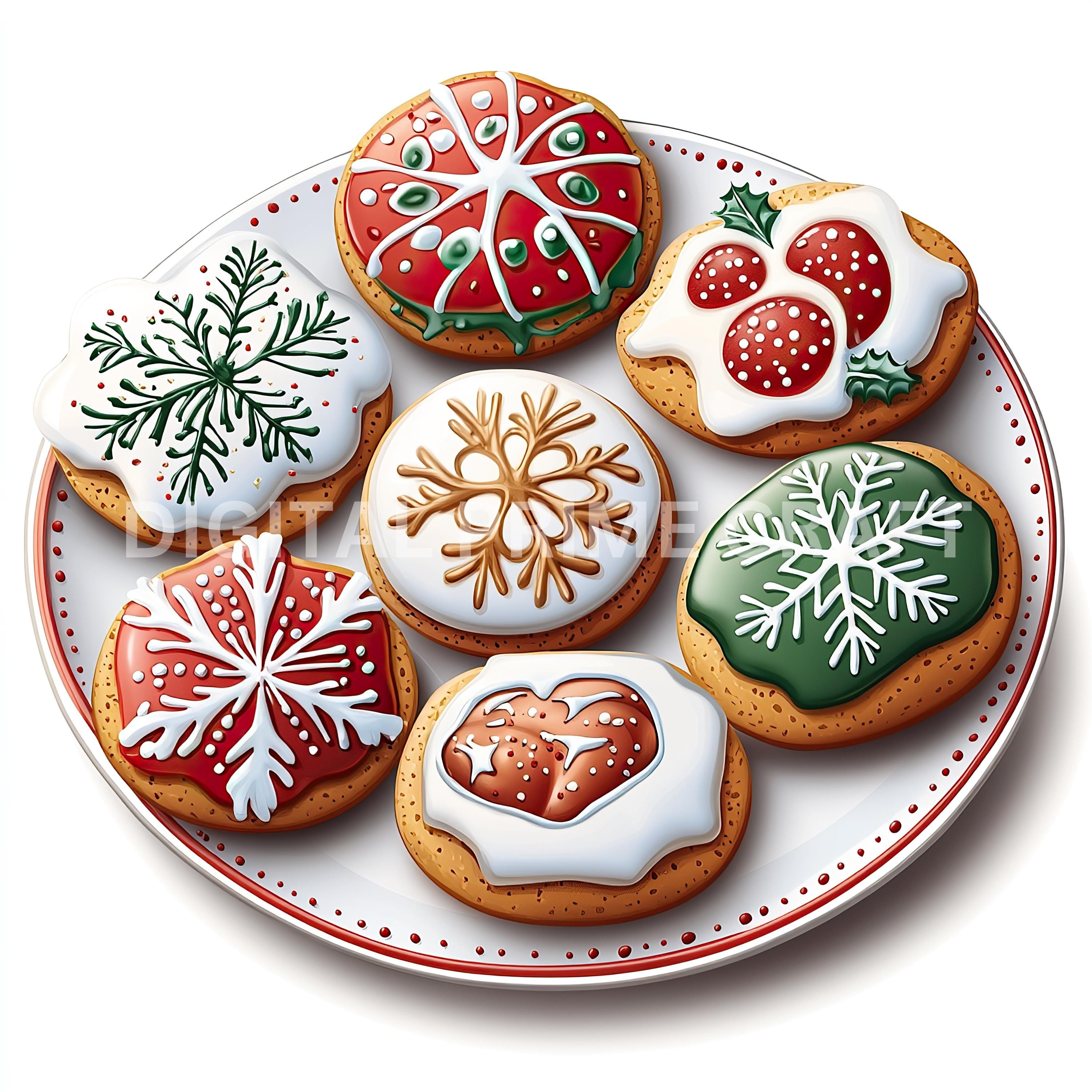 10 Christmas Cookies Clipart, Christmas Clipart, JPG Files, Digital ...