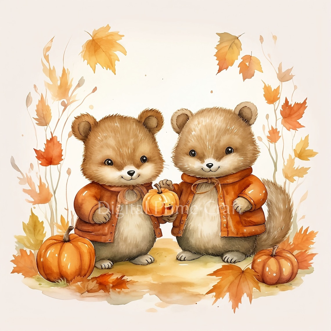 Thanksgiving Clipart, Cute Animals, 8 High Quality Jpgs, Digital ...