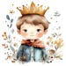 16 Watercolor Baby Boy Clipart, Cute Prince, Nursery Decor, High ...