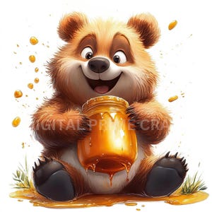 10 Honey Bear Clipart, Bear Clipart, Honey Clipart, High Quality Jpgs ...
