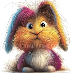 10 Colorful Bunny Clipart, Rabbit Clipart, High Quality Jpgs, Digital ...