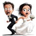 10 Wedding Clipart, Quirky Bride and Groom, High Quality Jpgs, Digital ...