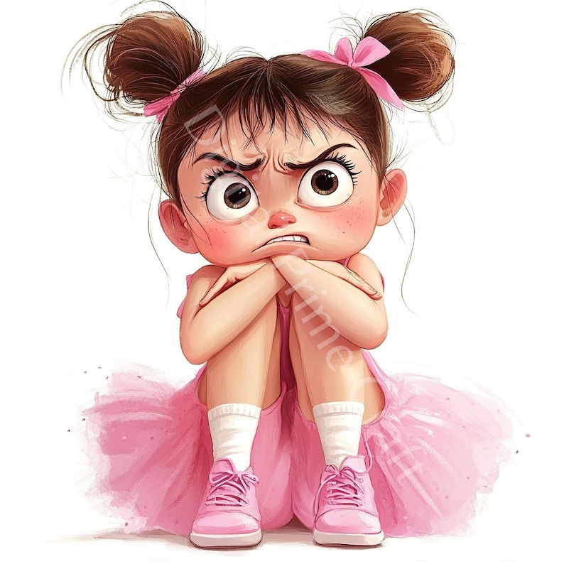 10 Grumpy Girl Clipart, Cute Quirky Girl, High Quality Jpgs, Digital ...