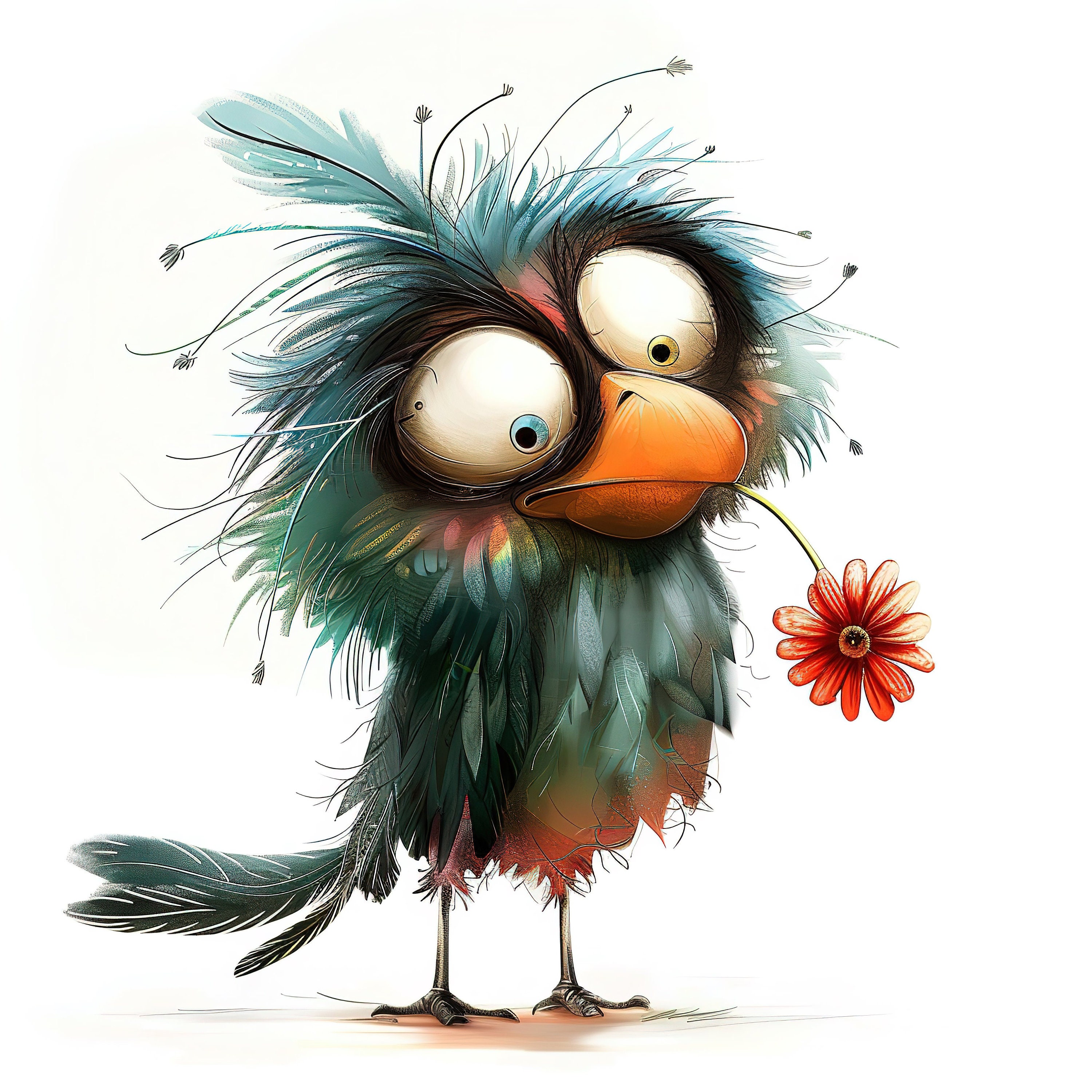 10 Crazy Bird Clipart, Funny Bird Clipart, High Quality Jpgs, Digital ...