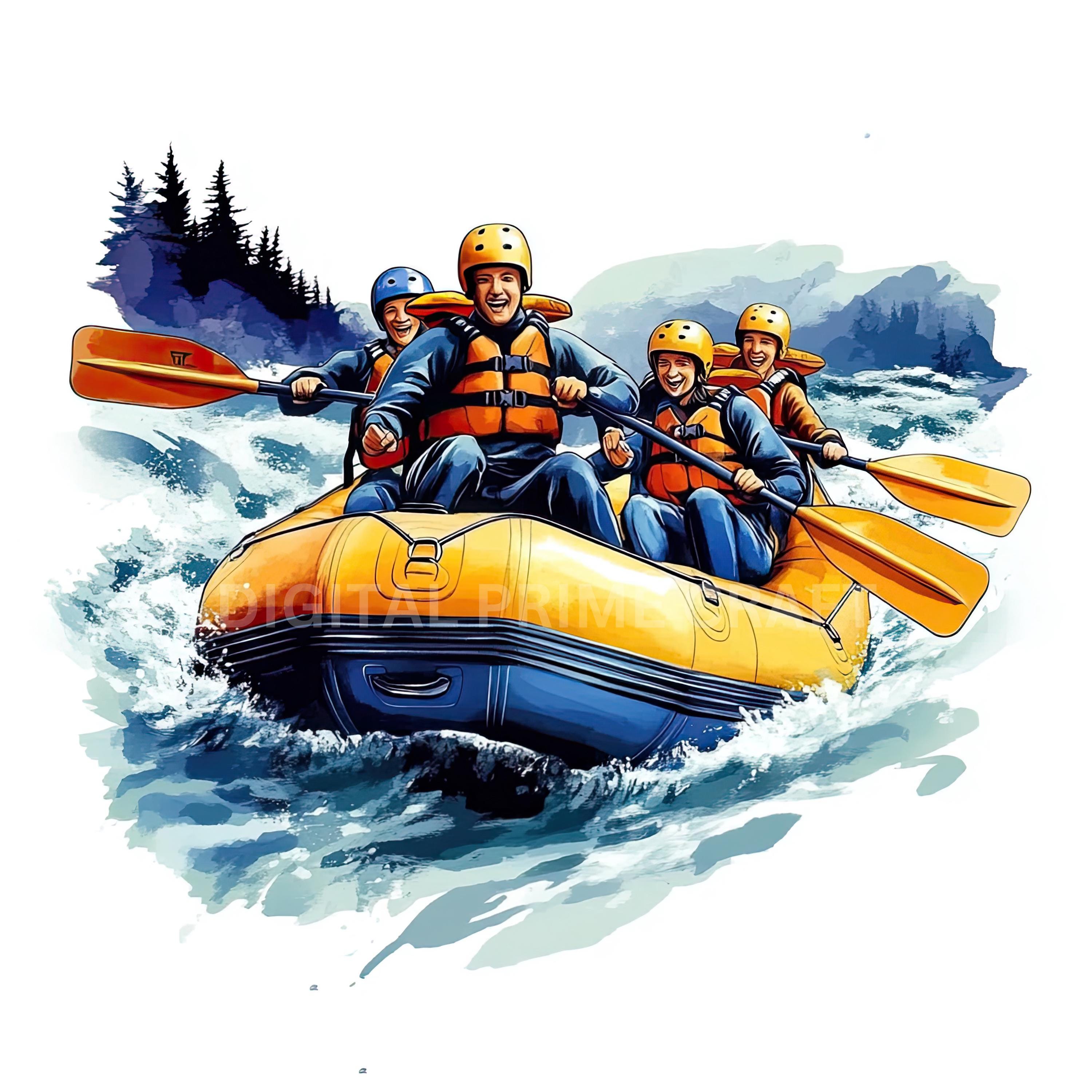10 River Rafting Clipart, Rafting Clipart, High Quality Jpgs, Digital ...