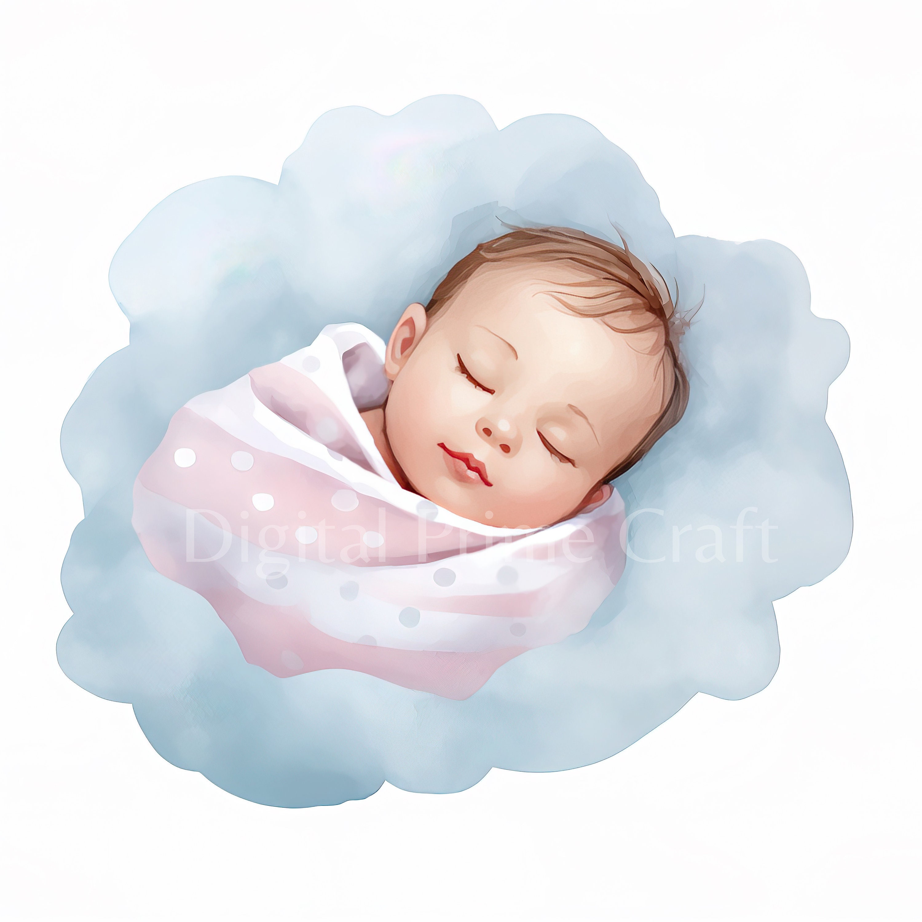 Baby Girl Clipart, Newborn Baby Girl Clipart, 14 High Quality Jpgs ...