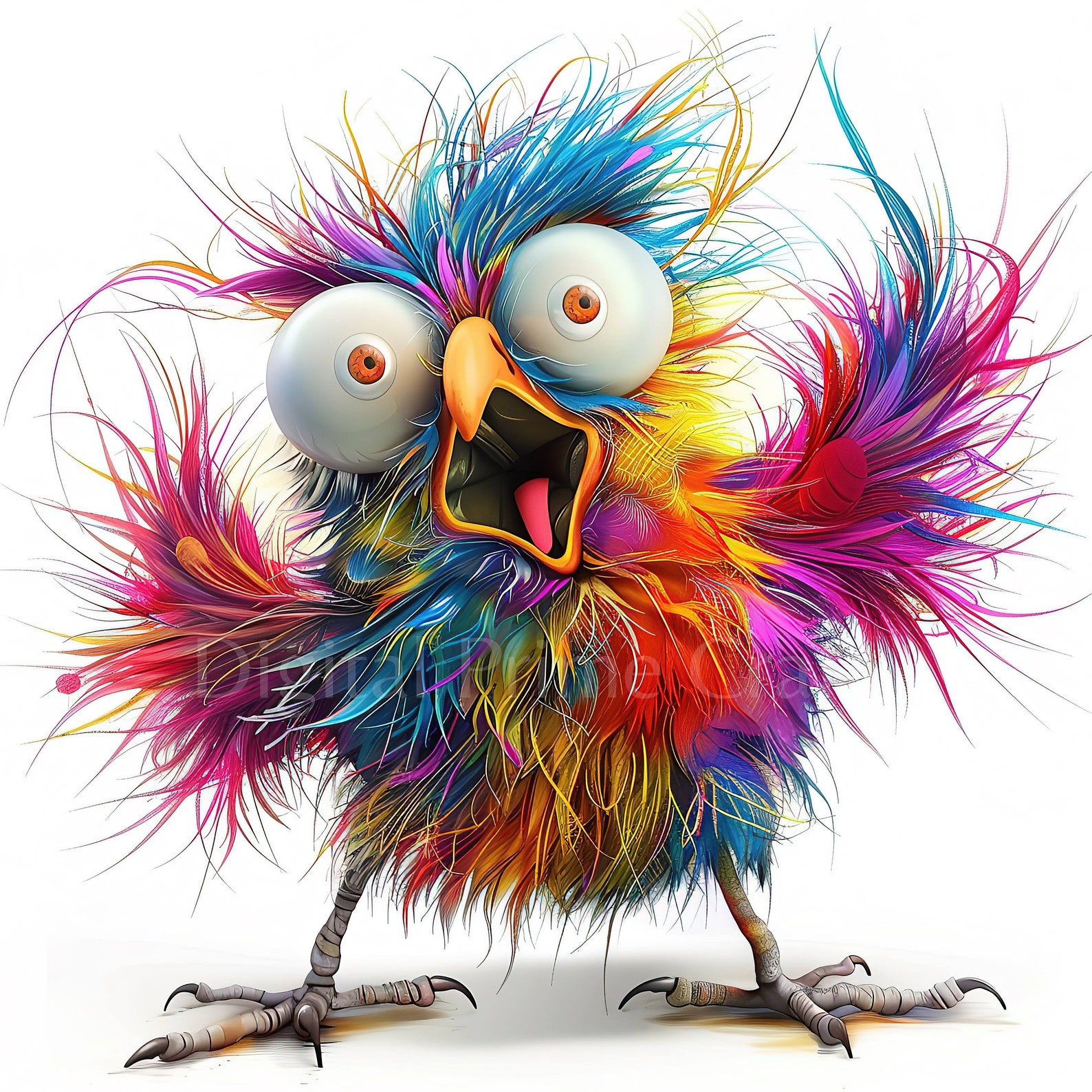 10 Crazy Colorful Bird Clipart, Funny Bird Clipart, High Quality Jpgs ...