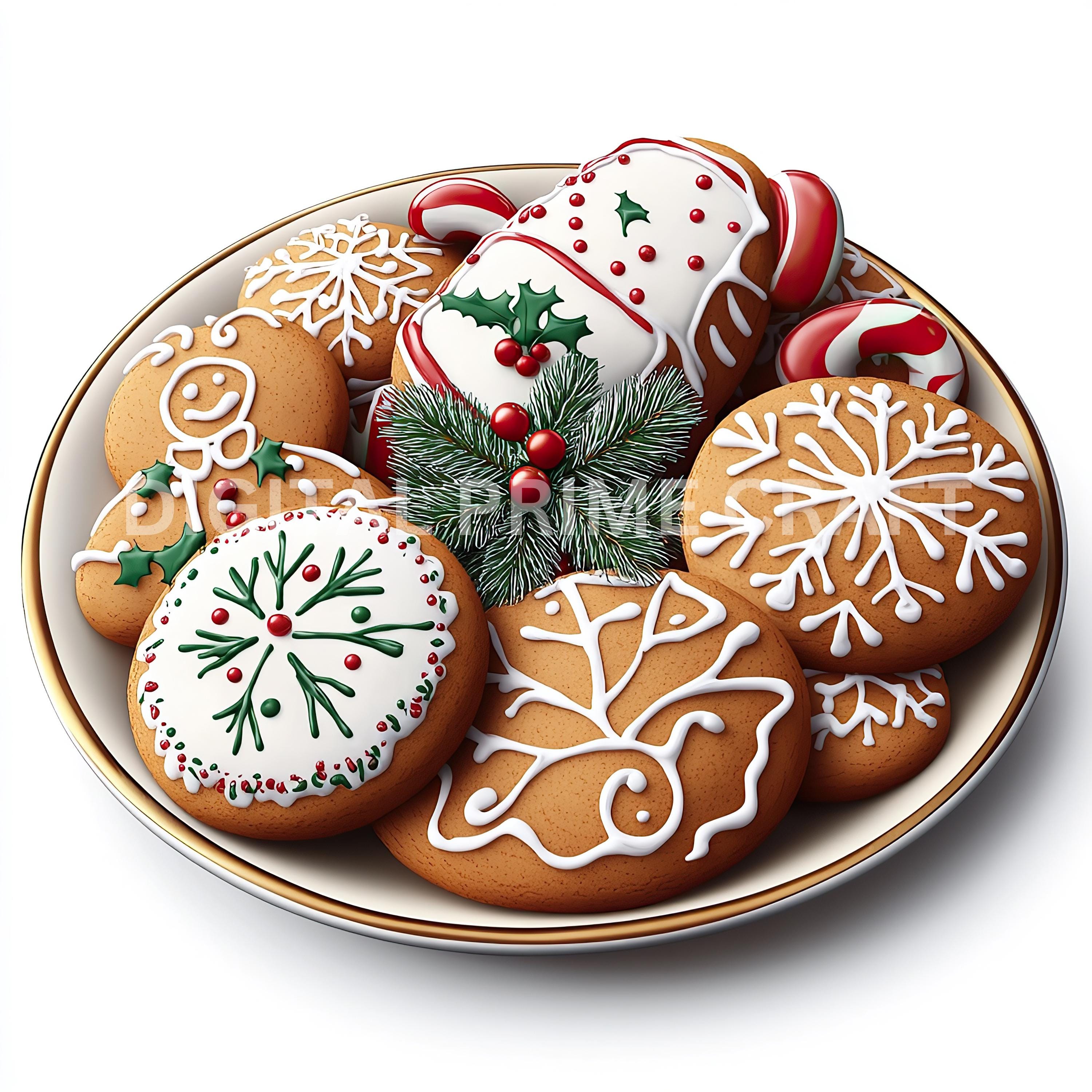 10 Christmas Cookies Clipart, Christmas Clipart, JPG Files, Digital ...