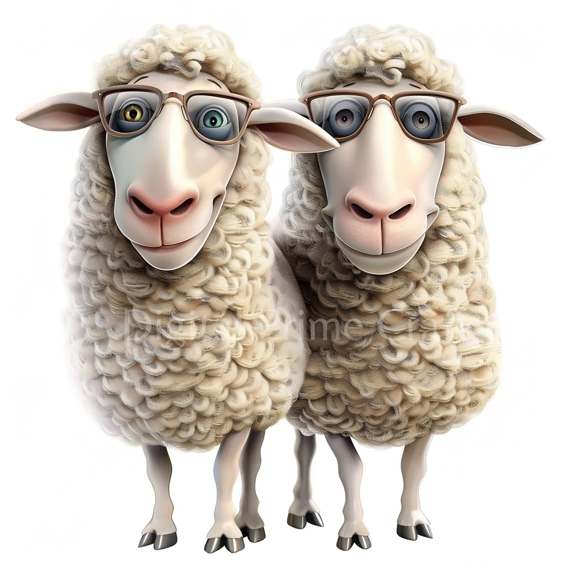 10 Funny Sheep Clipart, High Quality Jpgs, Digital Download, Watercolor ...