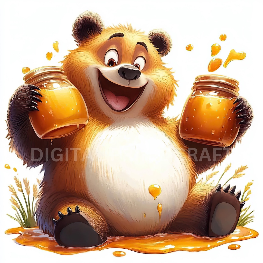 10 Honey Bear Clipart, Bear Clipart, Honey Clipart, High Quality Jpgs ...