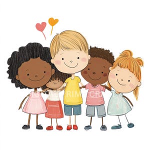 10 School Kids Clipart, Happy Kids Clipart, High Quality Jpgs, Digital ...