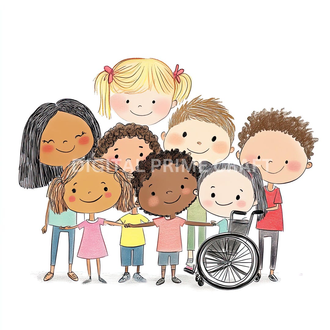 10 School Kids Clipart, Happy Kids Clipart, High Quality Jpgs, Digital ...