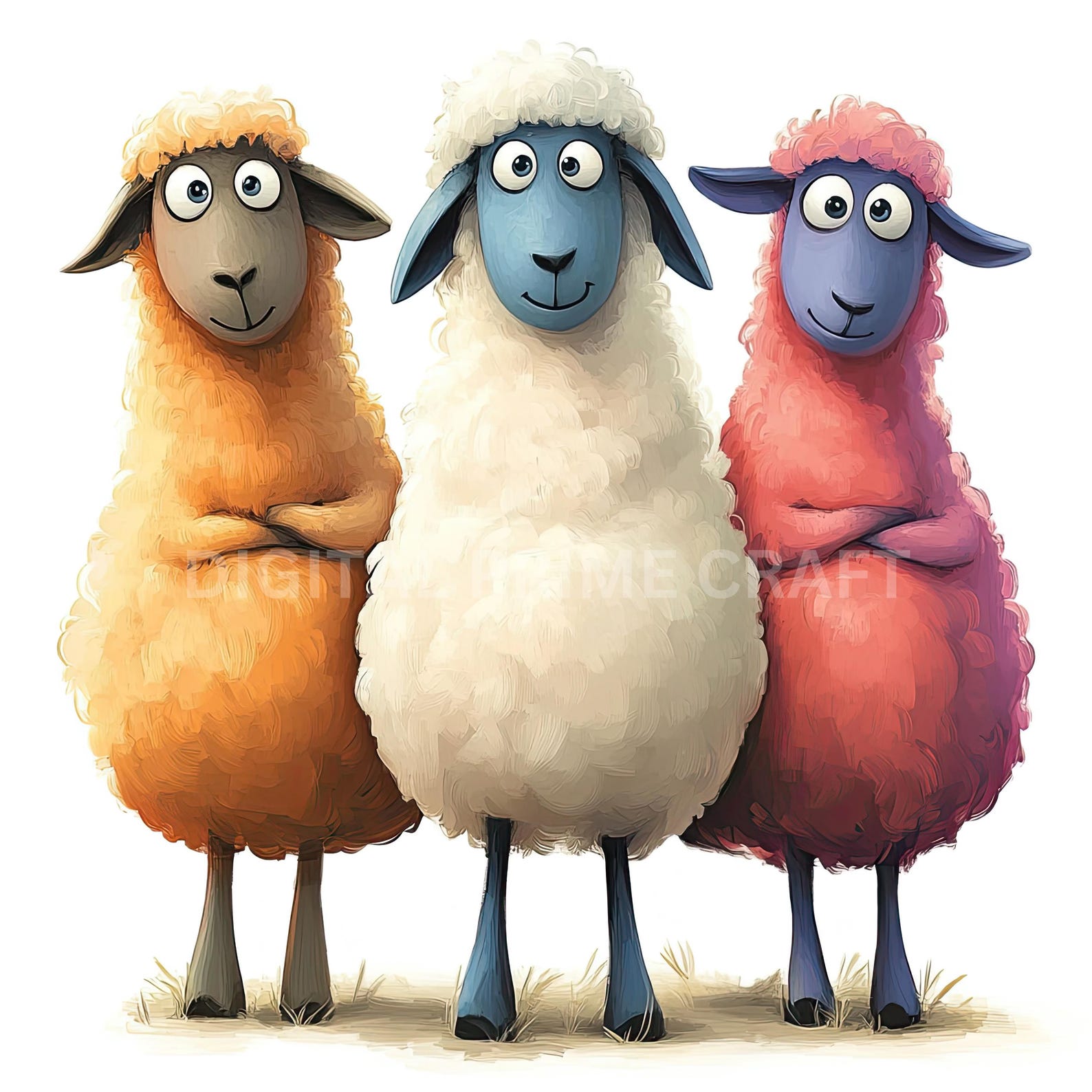 10 Sheep Clipart, Funny Animal Clipart,funny Clipart,high Quality Jpgs ...