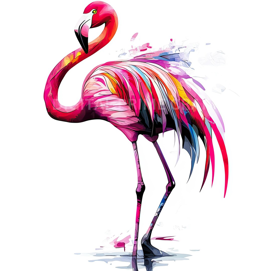 10 Flamingo Clipart, Bird Clipart, High Quality Jpgs, Digital Download ...