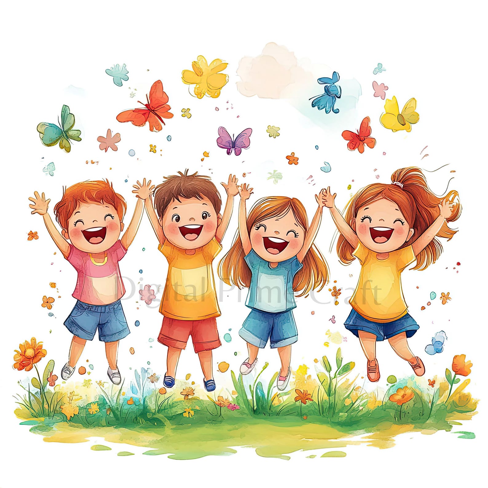 10 Happy Kids Clipart, Kids Clipart, High Quality Jpgs, Digital ...