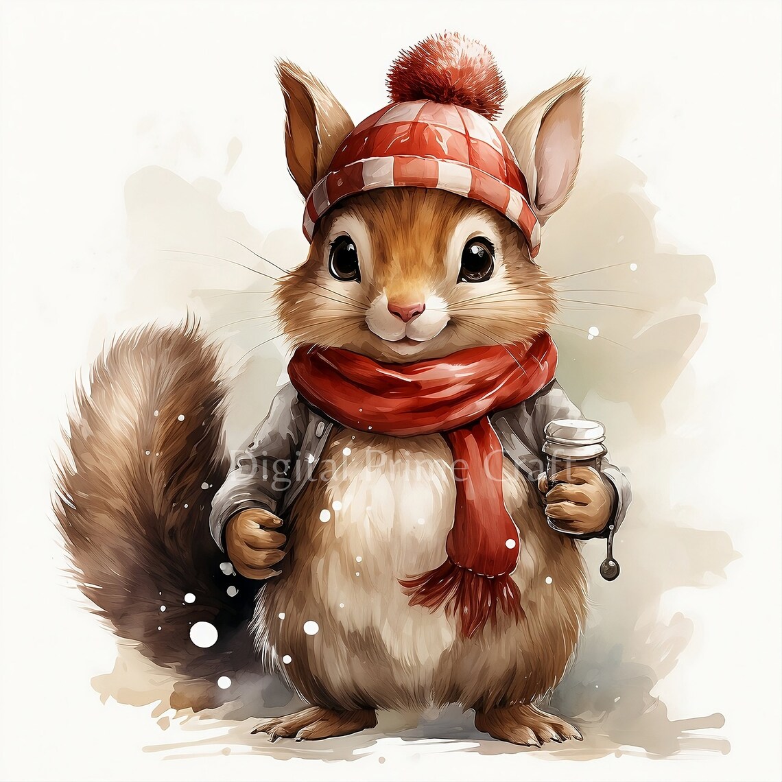 Christmas Squirrel Clipart, 8 High Quality JPG Files, Digital Download ...