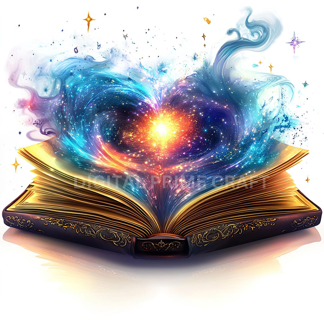 10 Fantasy Book Clipart, Magic Book Clipart, Jpg Files, Digital ...