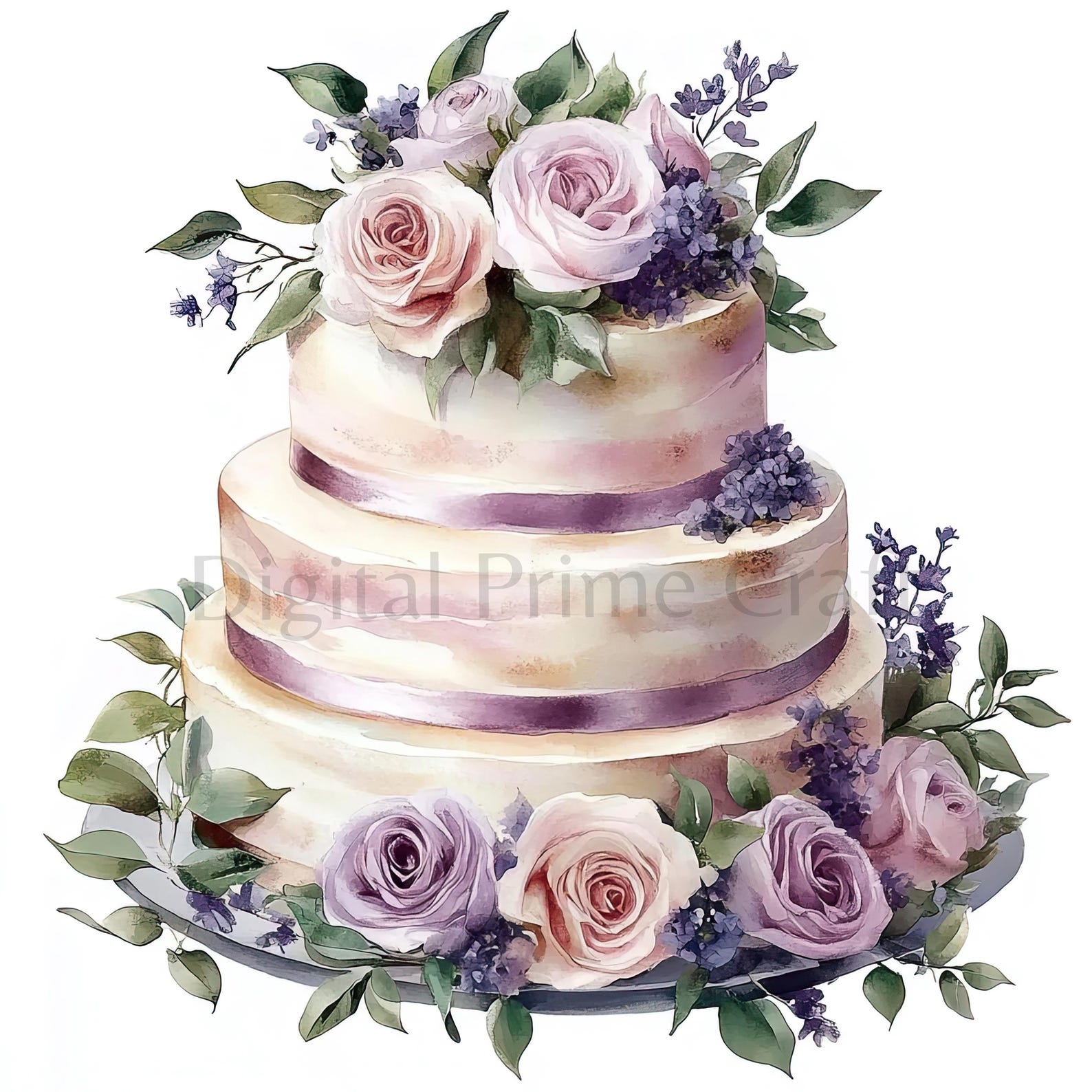 10 Wedding Cake Clipart, Floral Cake, Watercolor Wedding Cake, High ...