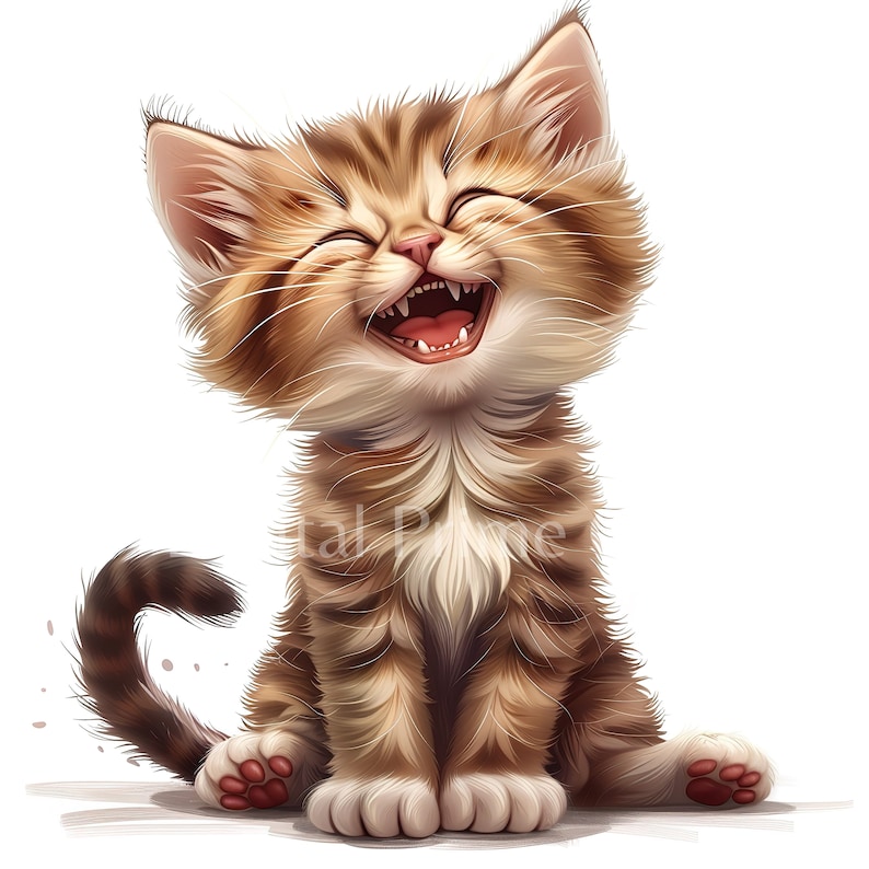 Kitten Clipart, Cat Clipart, Happy Kitten, 10 High Quality Jpgs ...