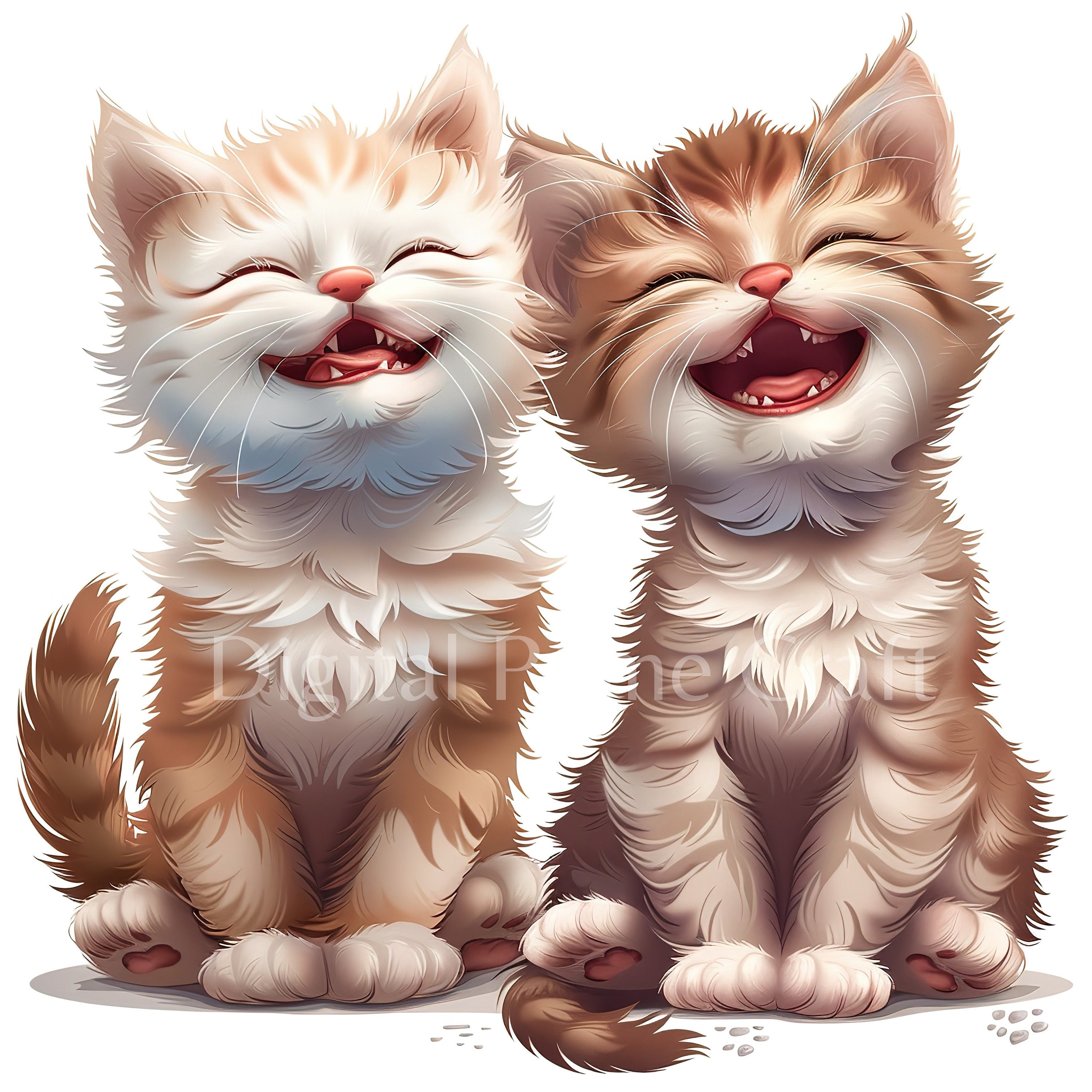 Kitten Clipart, Cat Clipart, Happy Kitten, 10 High Quality Jpgs ...