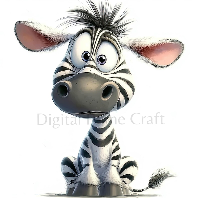 10 Cute Zebra Clipart, Nursery Decor, High Quality Jpgs, Watercolor ...