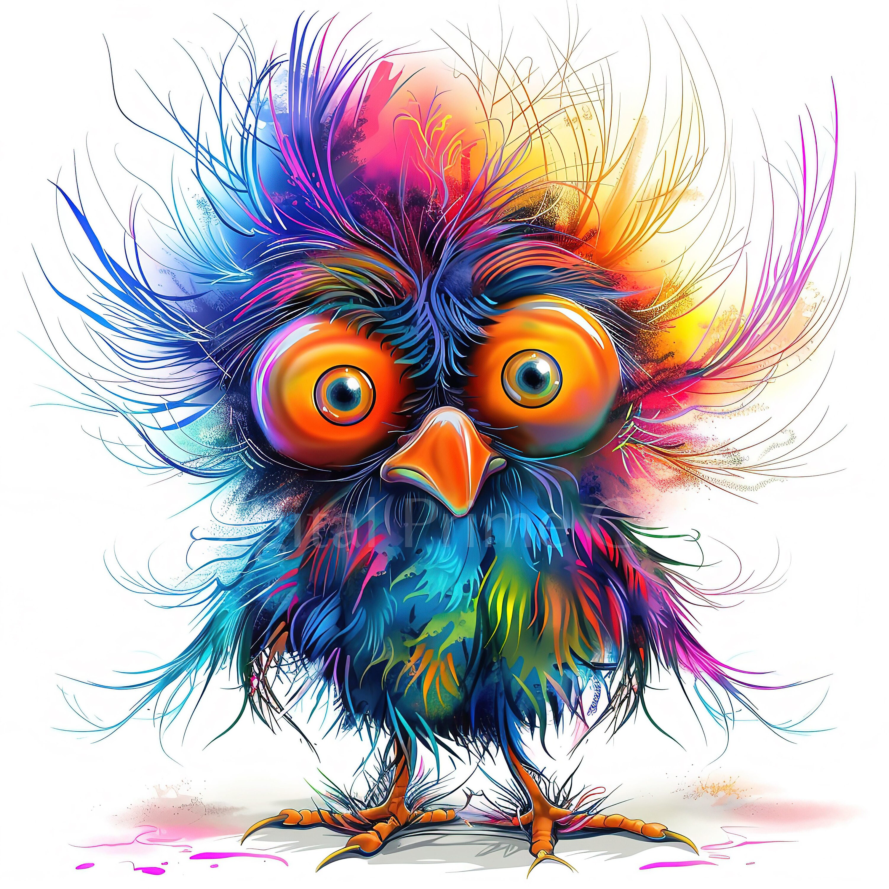 10 Crazy Colorful Bird Clipart, Funny Bird Clipart, High Quality Jpgs ...