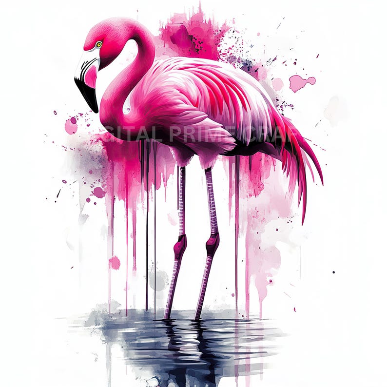 10 Flamingo Clipart, Bird Clipart, High Quality Jpgs, Digital Download ...