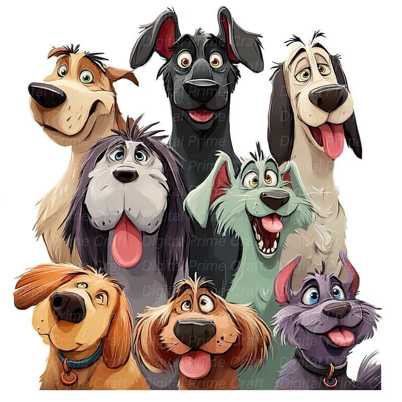 10 Dogs Clipart, Funny Animal Clipart, Funny Dog, High Quality Jpgs ...