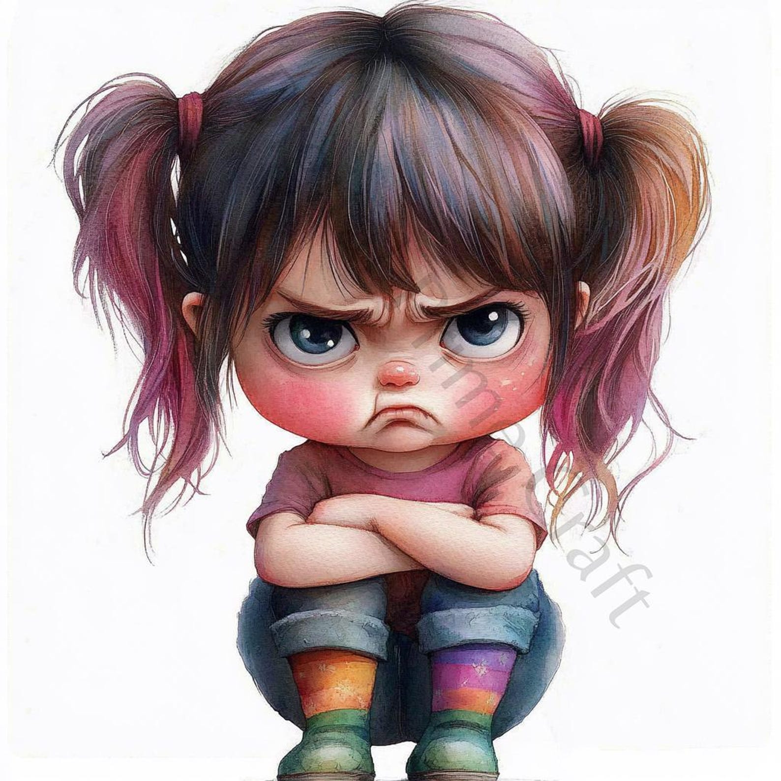 12 Grumpy Girl Clipart, Quirky Girl, Angry Girl, High Quality Jpgs ...