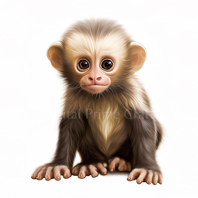 Monkey Clipart - Cute Animal Clipart - 10 High Quality Jpgs- Digital ...